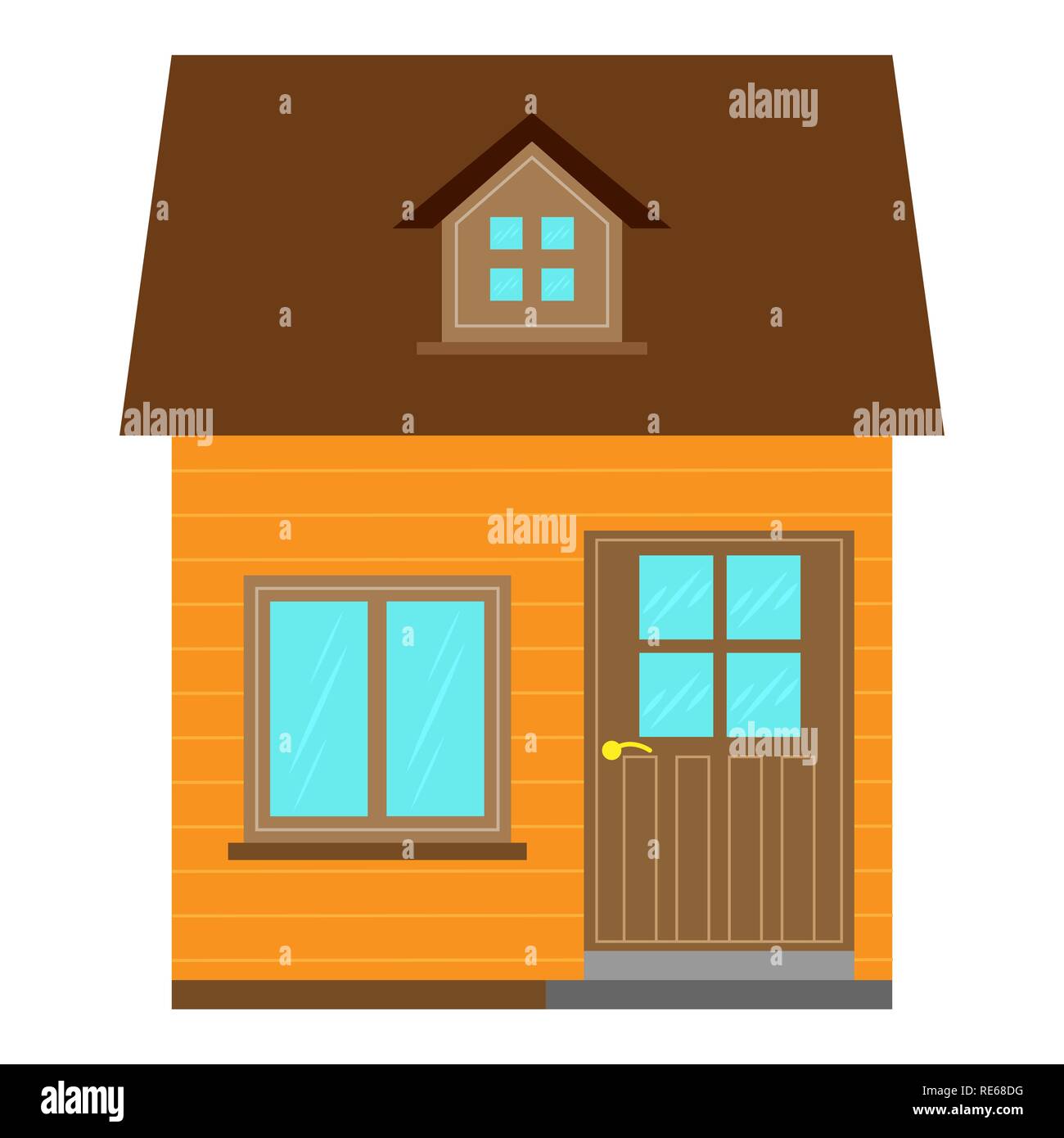 Country house design with a gable roof, flat image Stock Vector Image ...