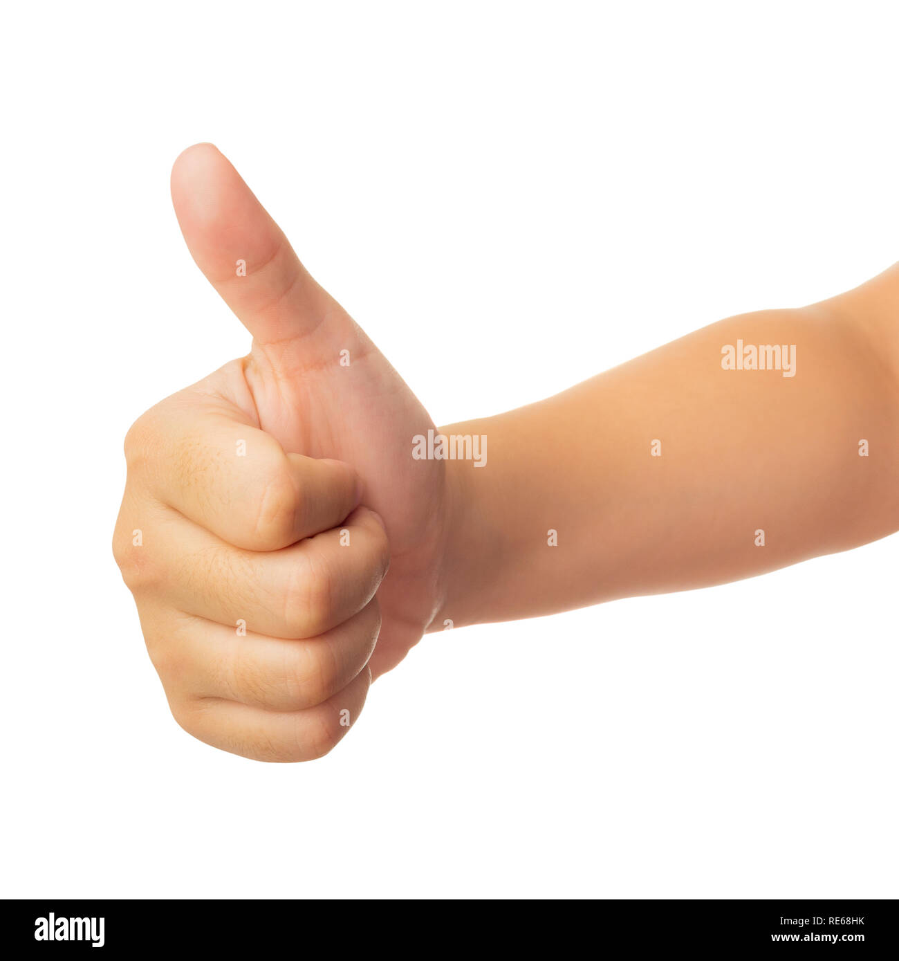 Human hand in showing one thumb up or like icon in trendy gesture ...