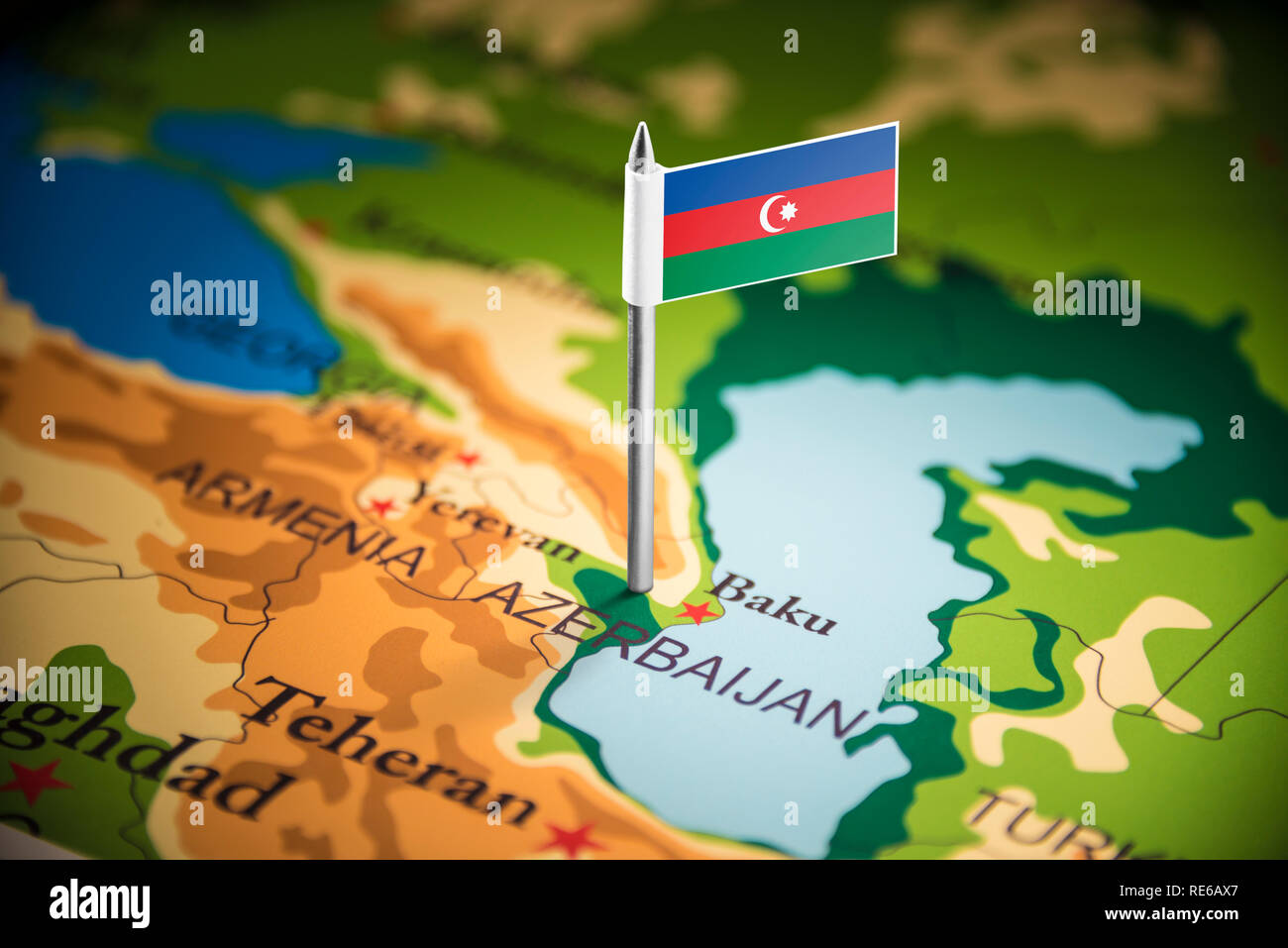 Azerbaijan flag map hi-res stock photography and images - Alamy