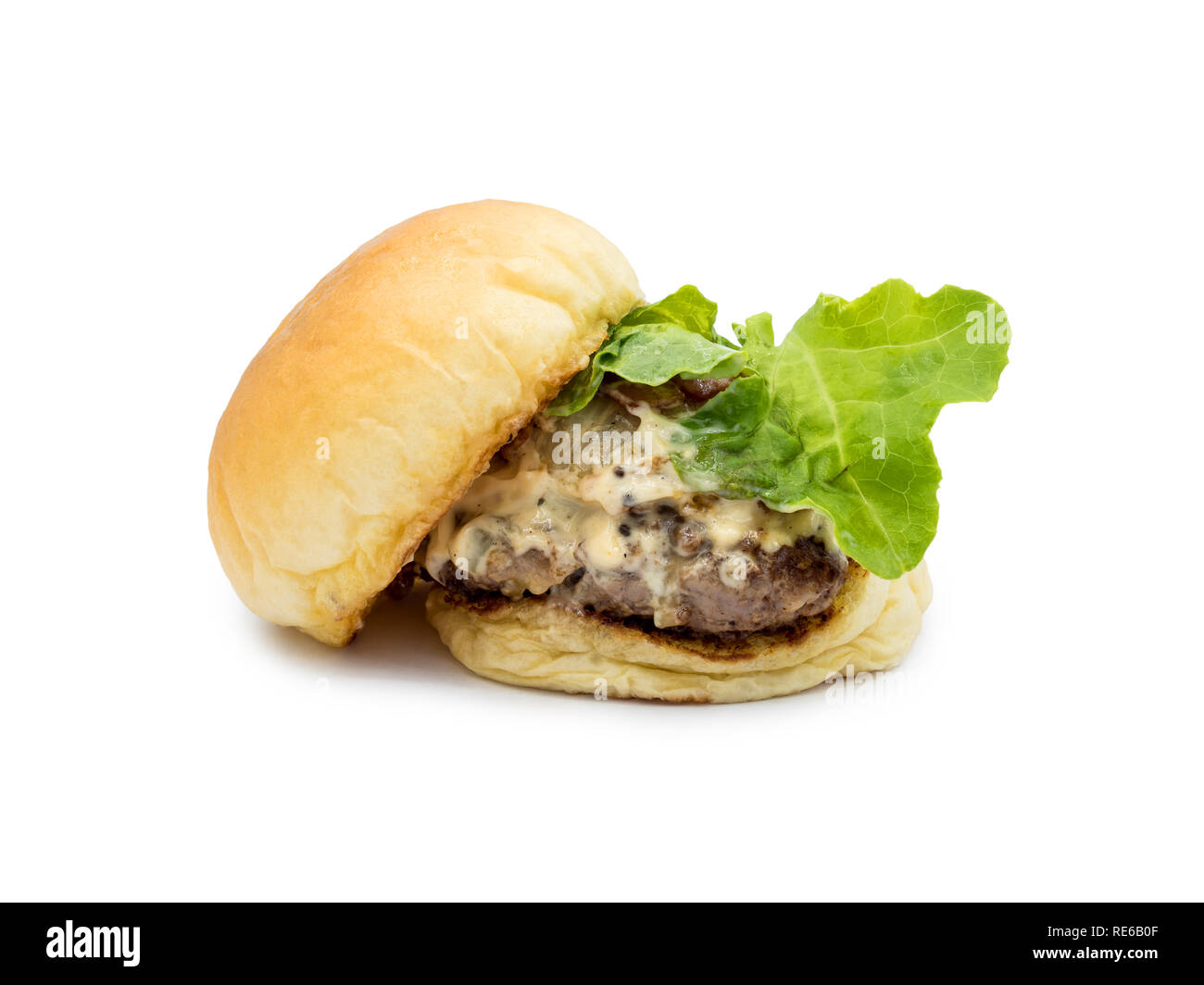 Rotten beef mayonnaise hamburger isolate on white backgroud Stock Photo ...