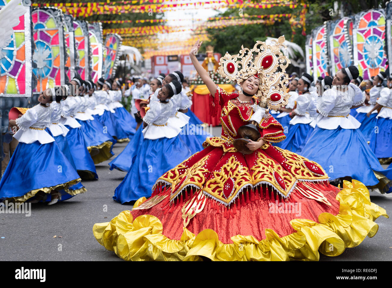 Cebu City, Philippines. 20th Jan 2019. Sinulog Festival,Grand Street Parade,one of the largest ...