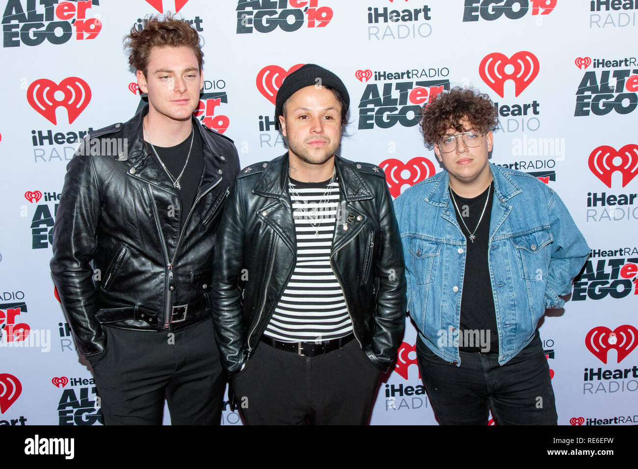 San Diego, California, USA. 19th Jan, 2019. LOVELYTHEBAND (L to R) Sam ...