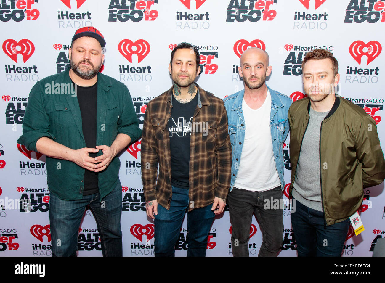 San Diego, California, USA. 19th Jan, 2019. RISE AGAINST (L-R) Brandon ...