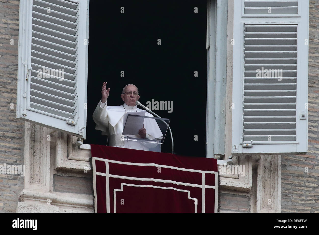 Rome, Italy. 20th Jan 2019. (Holy See) POPE FRANCIS delivers Angelus ...