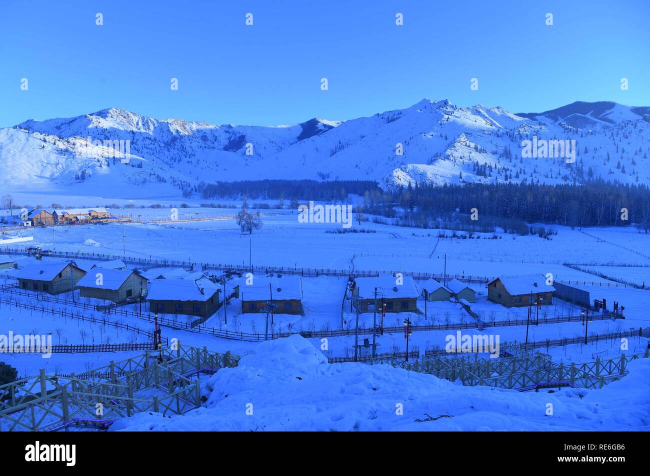 Koktokay. 19th Jan, 2019. Photo taken on Jan. 19, 2019 shows the ...