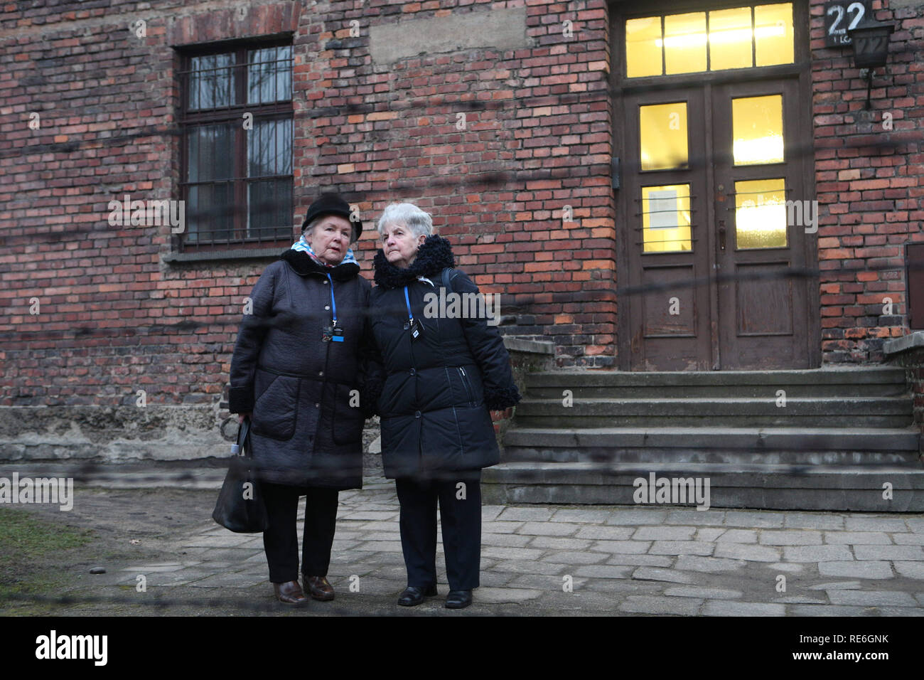 Oswiecim, Poland. 27th Jan, 2018. Two women who survived the time in ...