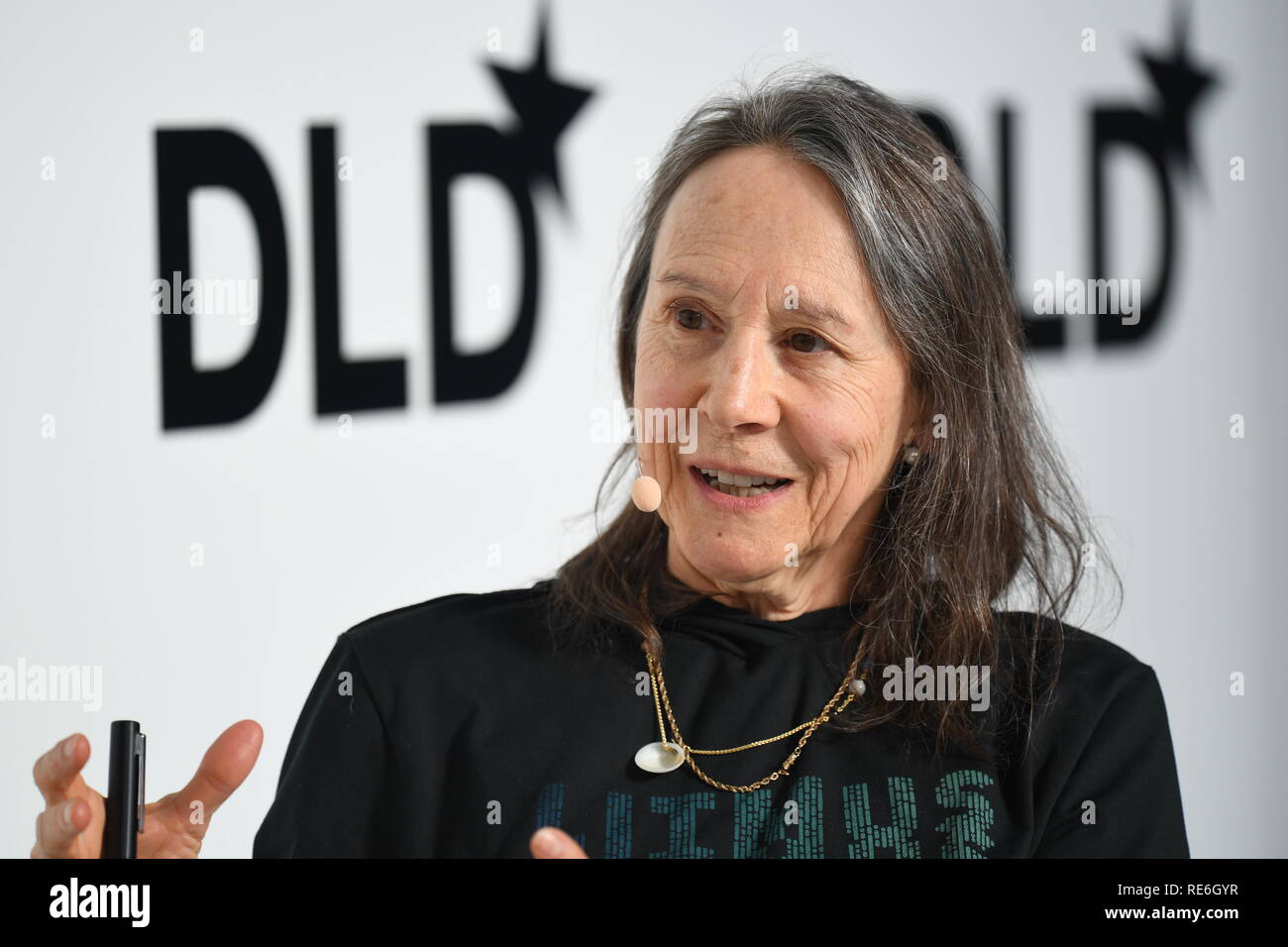 Esther Dyson (Way o Wellville) speaks at the DLD Munich Conference 2019 ...