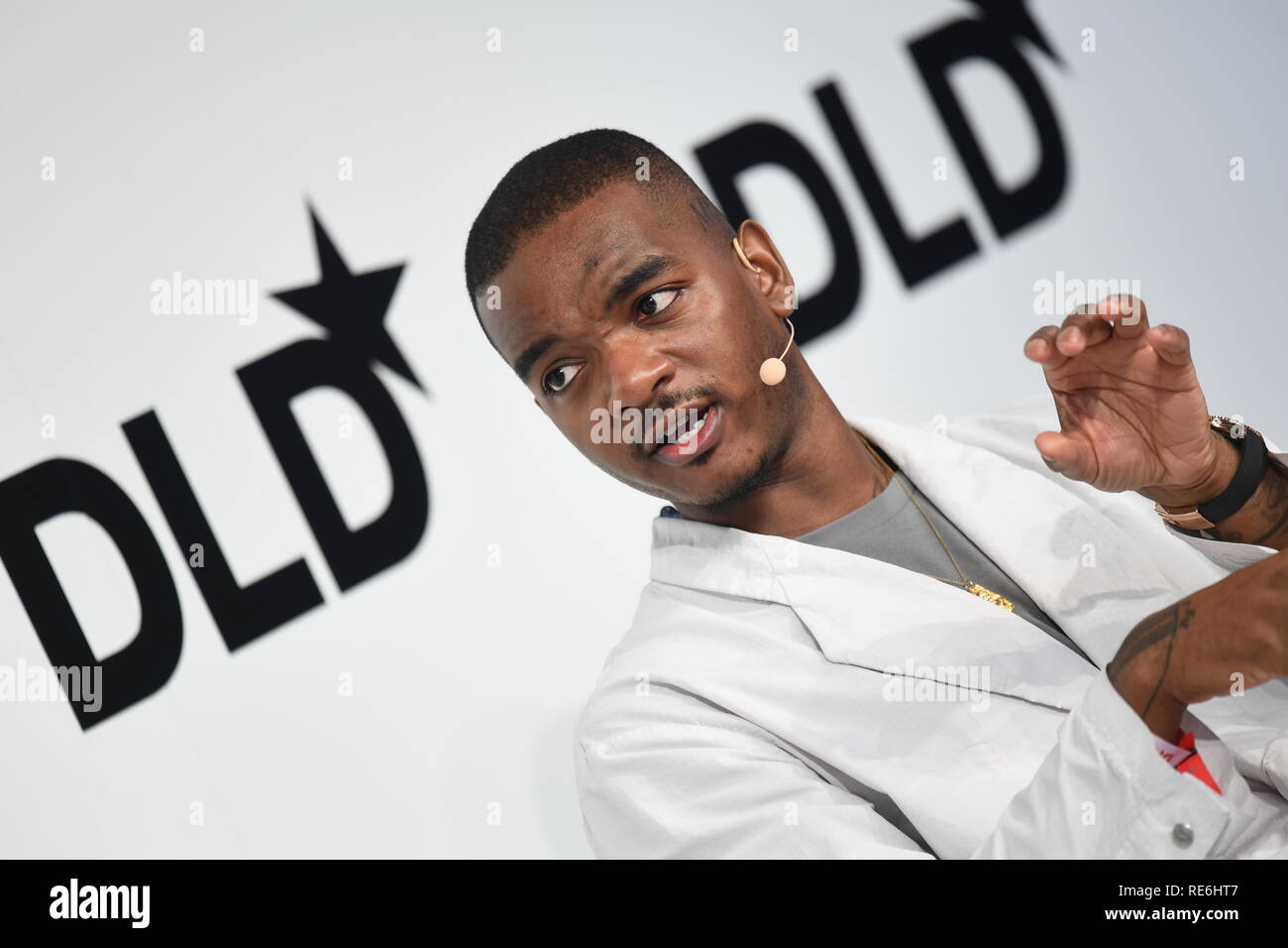 Samuel Ross (A-Cold-Wall) ) speaks at the DLD Munich Conference 2019 ...