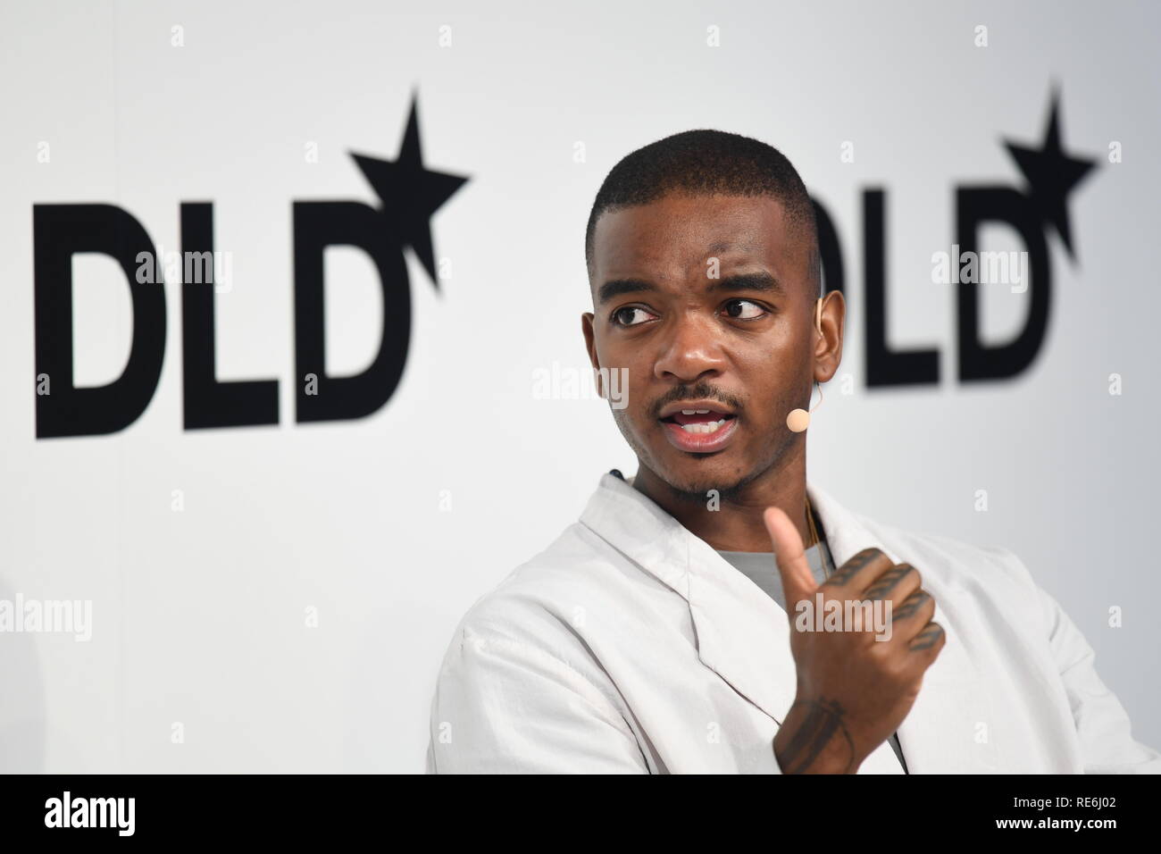 Samuel Ross (A-Cold-Wall) ) speaks at the DLD Munich Conference 2019 ...