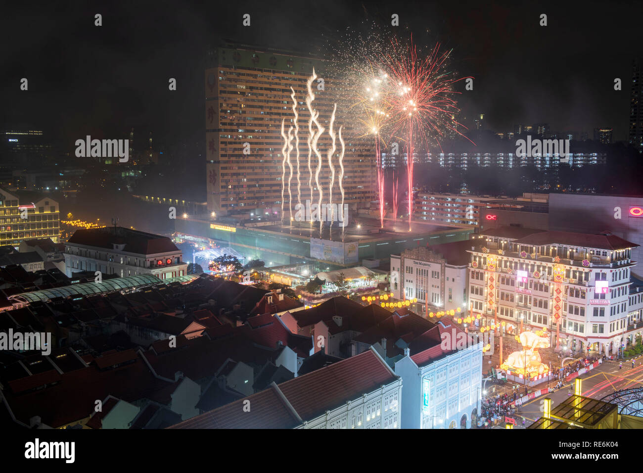 Singapore chinatown fireworks hi-res stock photography and images - Alamy