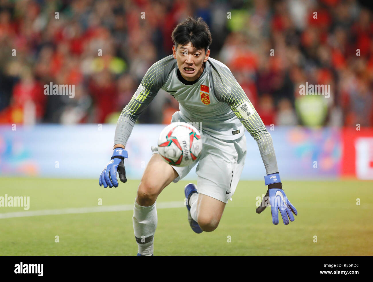Al Ain, United Arab Emirates. 20th Jan, 2019. China's goalkeeper Yan ...