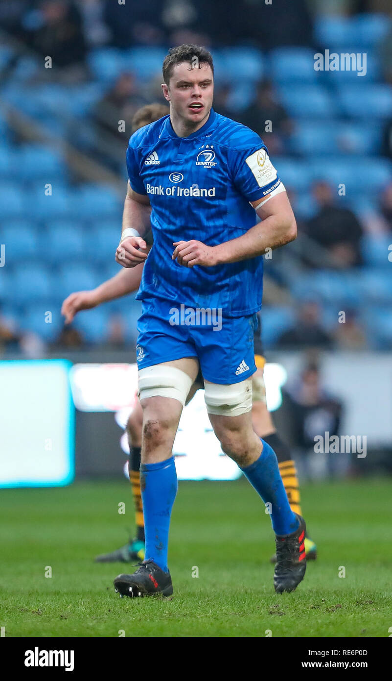 Coventry, UK. 20th Jan, 2019. James Ryan in action for Leinster Rugby ...