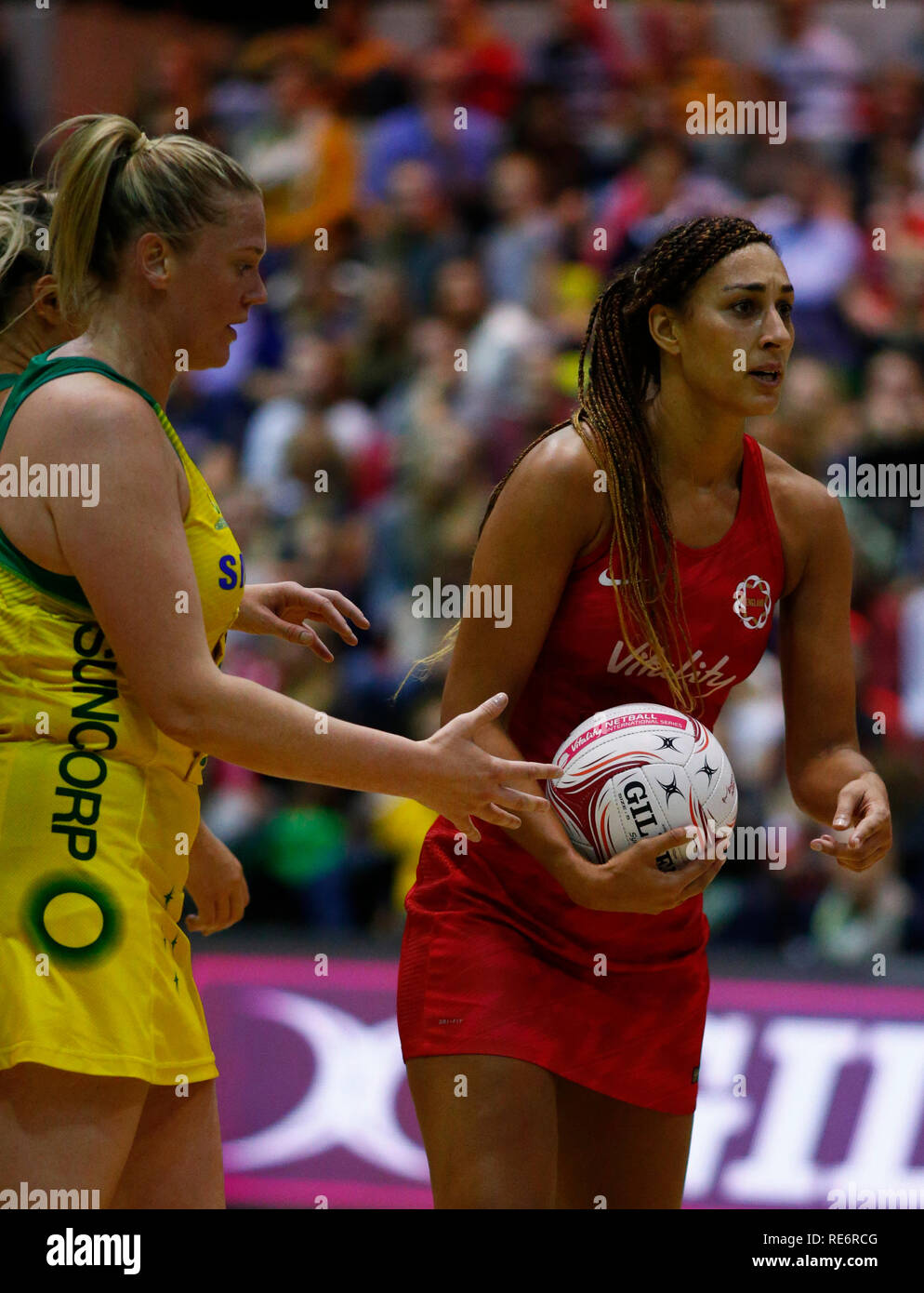 London, UK. 20th Jan, 2019. Geva Mentor of England Roses During Netball ...