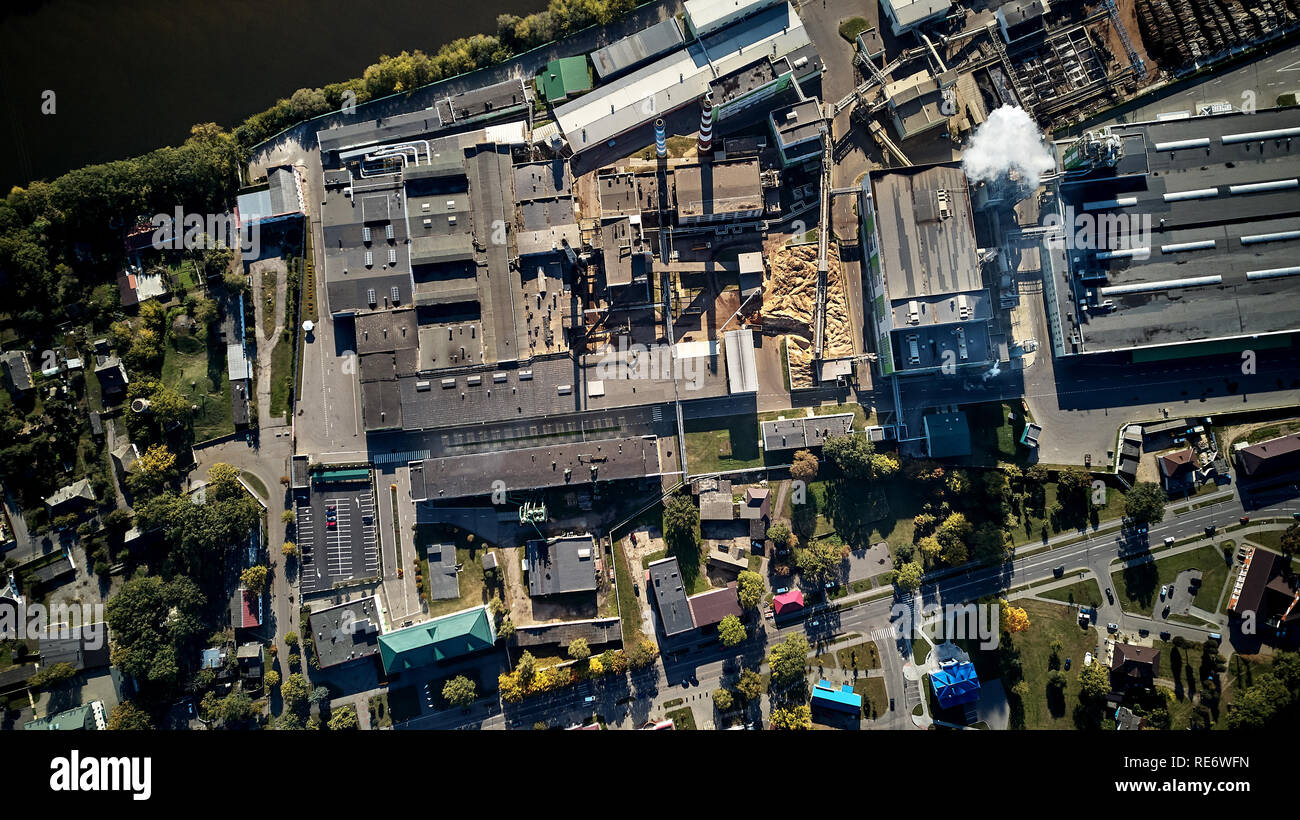 woodworking factory top view Mostovdrev Stock Photo - Alamy