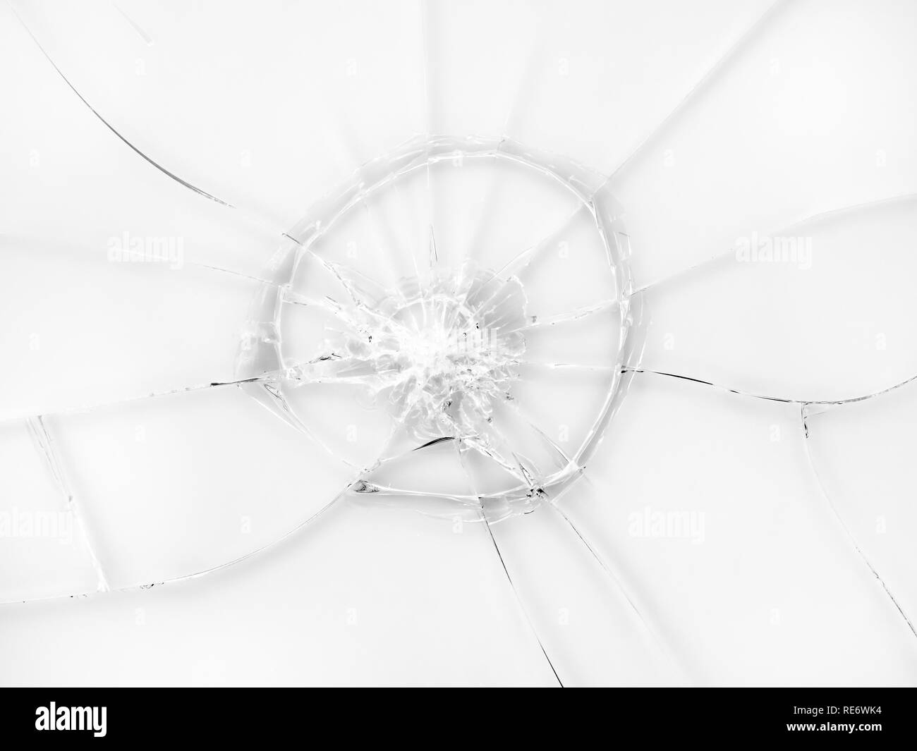 Cracked glass texture on white background. Isolated realistic cracked glass effect Stock Photo ...