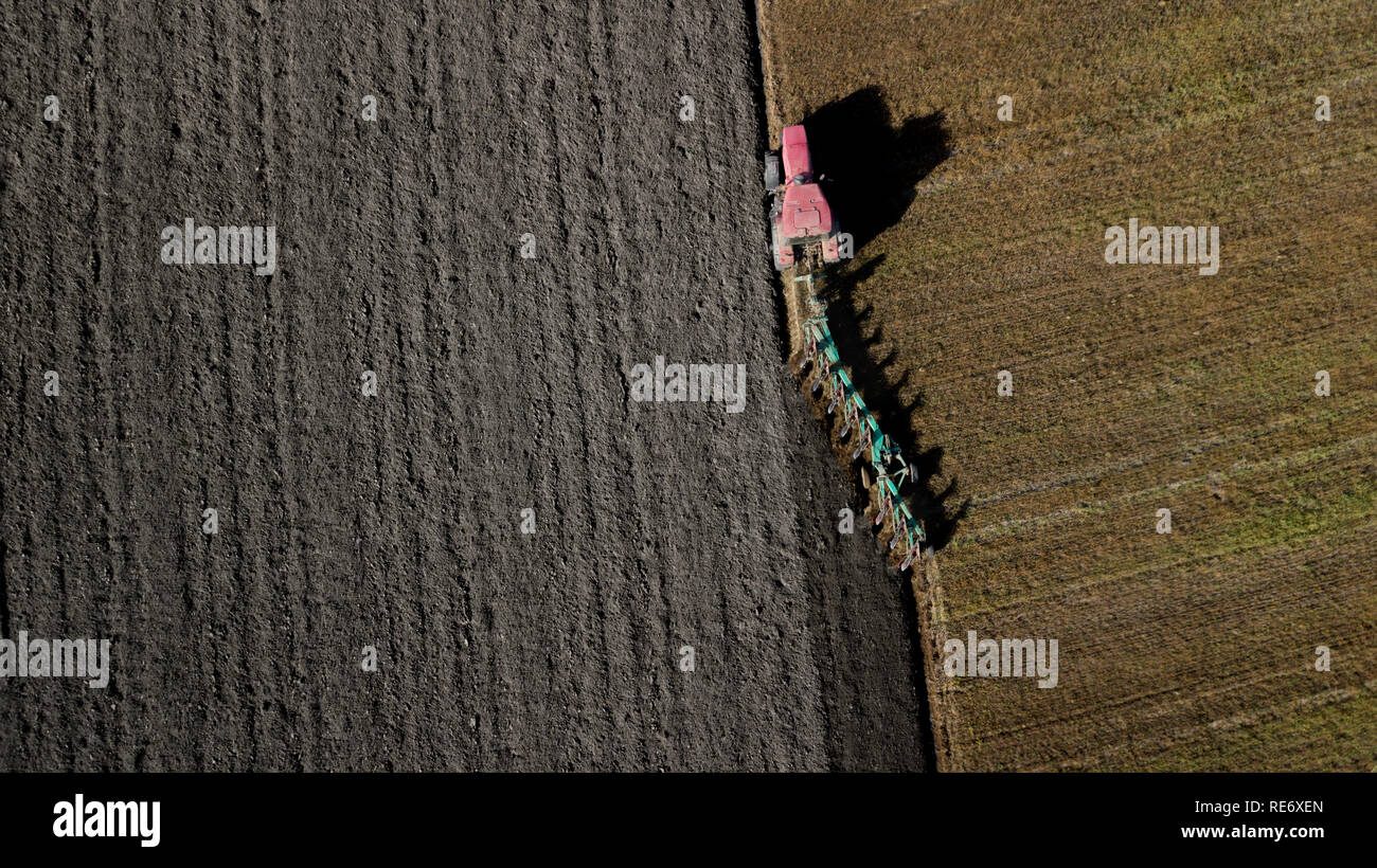 Rural scene scenery scenic soil tractor hi-res stock photography and ...