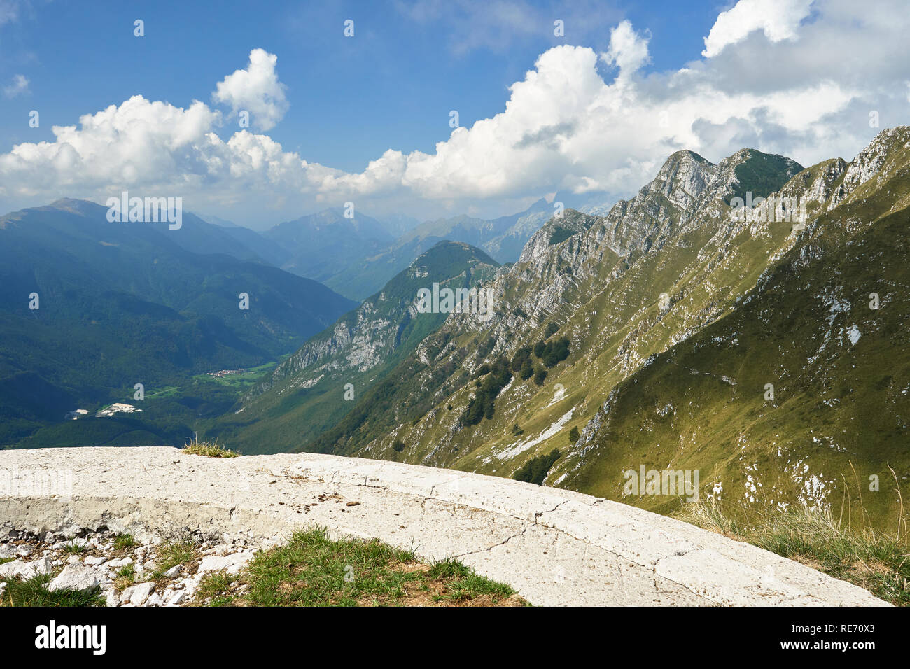 Site of Italian artillery gun emplacement above the Soca Valley at ...