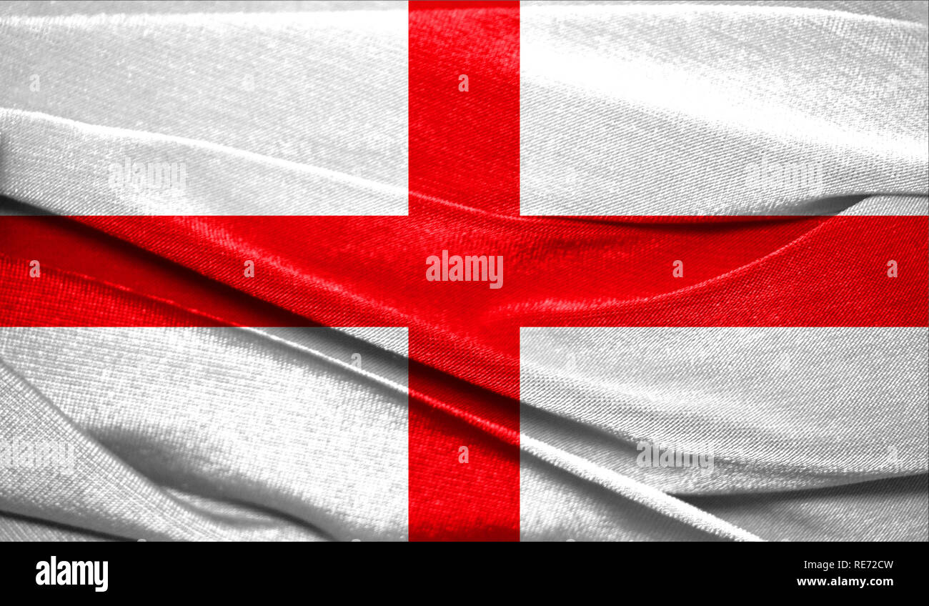 Realistic flag of England on the wavy surface of fabric. Perfect for ...