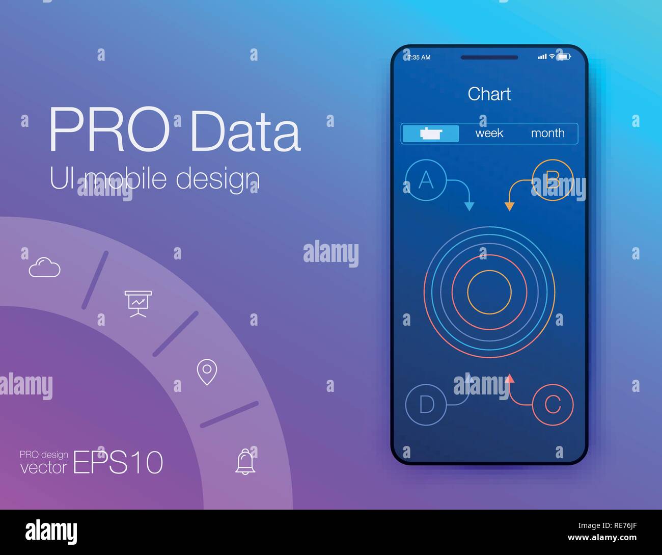 Mobile phone application for analytics. stock vector Stock Vector Image ...