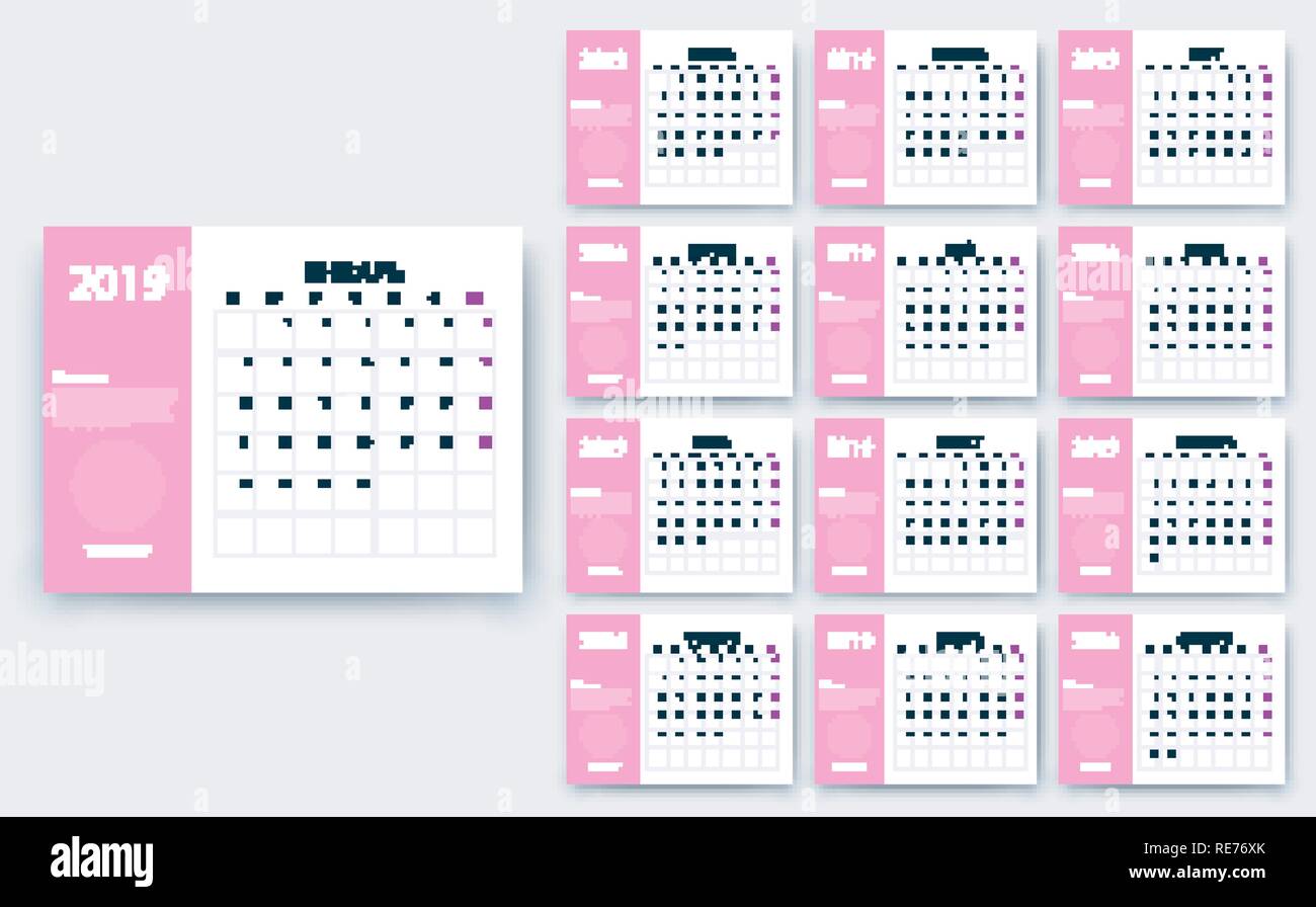 simple calendar 2019 yesr, Stock vector design eps10 Stock Vector Image ...
