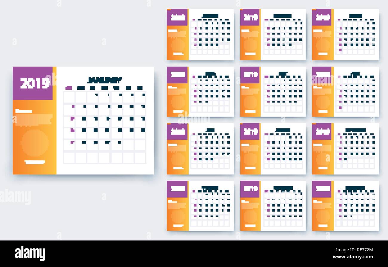 Simple 2019 year planner hi-res stock photography and images - Alamy
