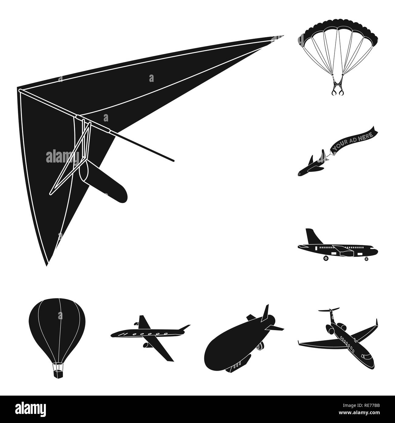 airplane,Balloon,airship,parachute,aircraft,commercial,aeroplane,plane ...