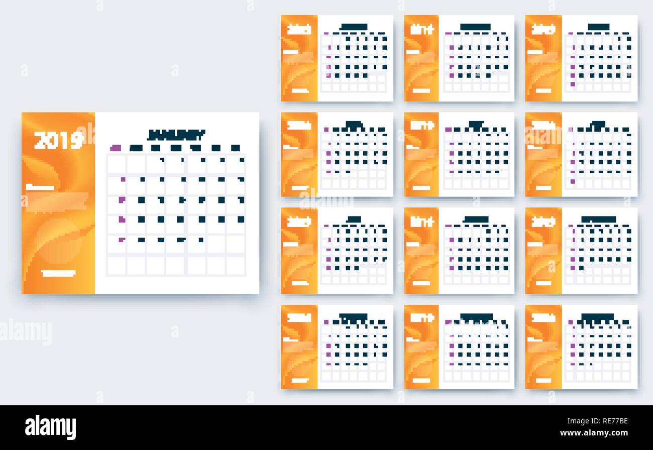 simple calendar 2019 yesr, Stock vector design eps10 Stock Vector Image ...