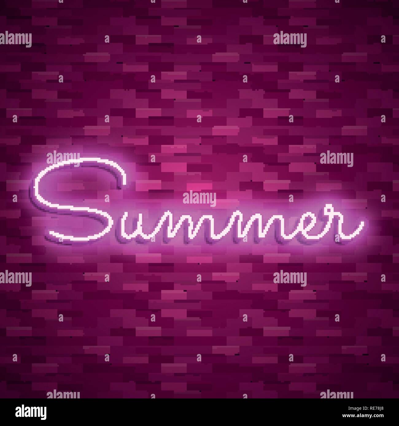 Neon light lettering, Stock vector. Color design Stock Vector Image ...