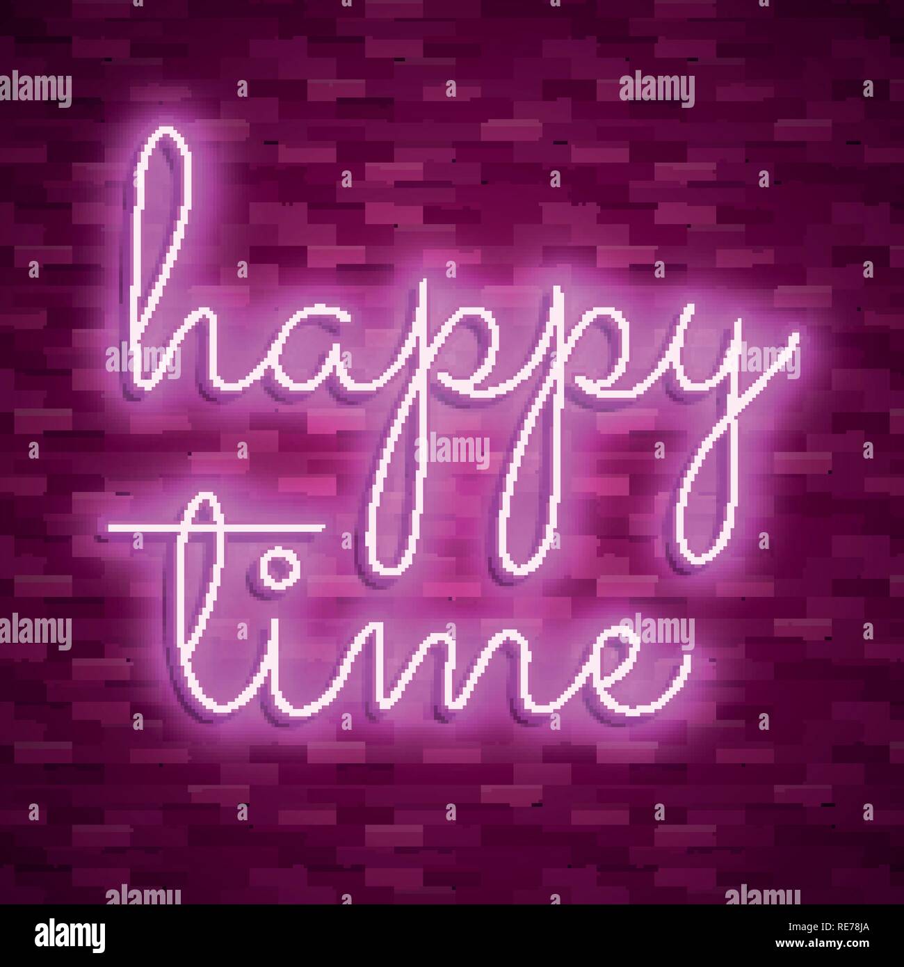 Neon light lettering, Stock vector. Color design Stock Vector Image ...