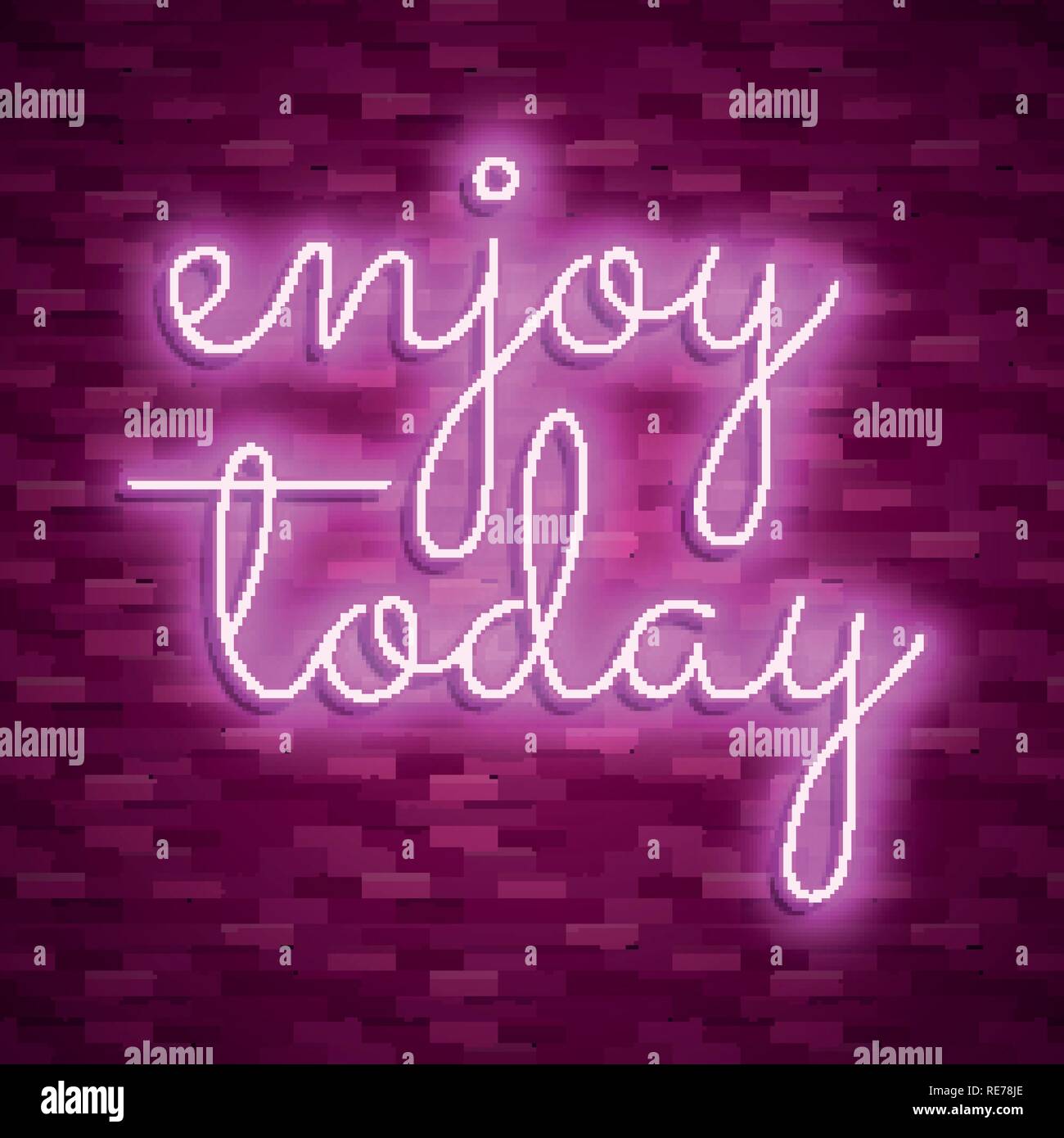Neon light lettering, Stock vector. Color design Stock Vector Image ...