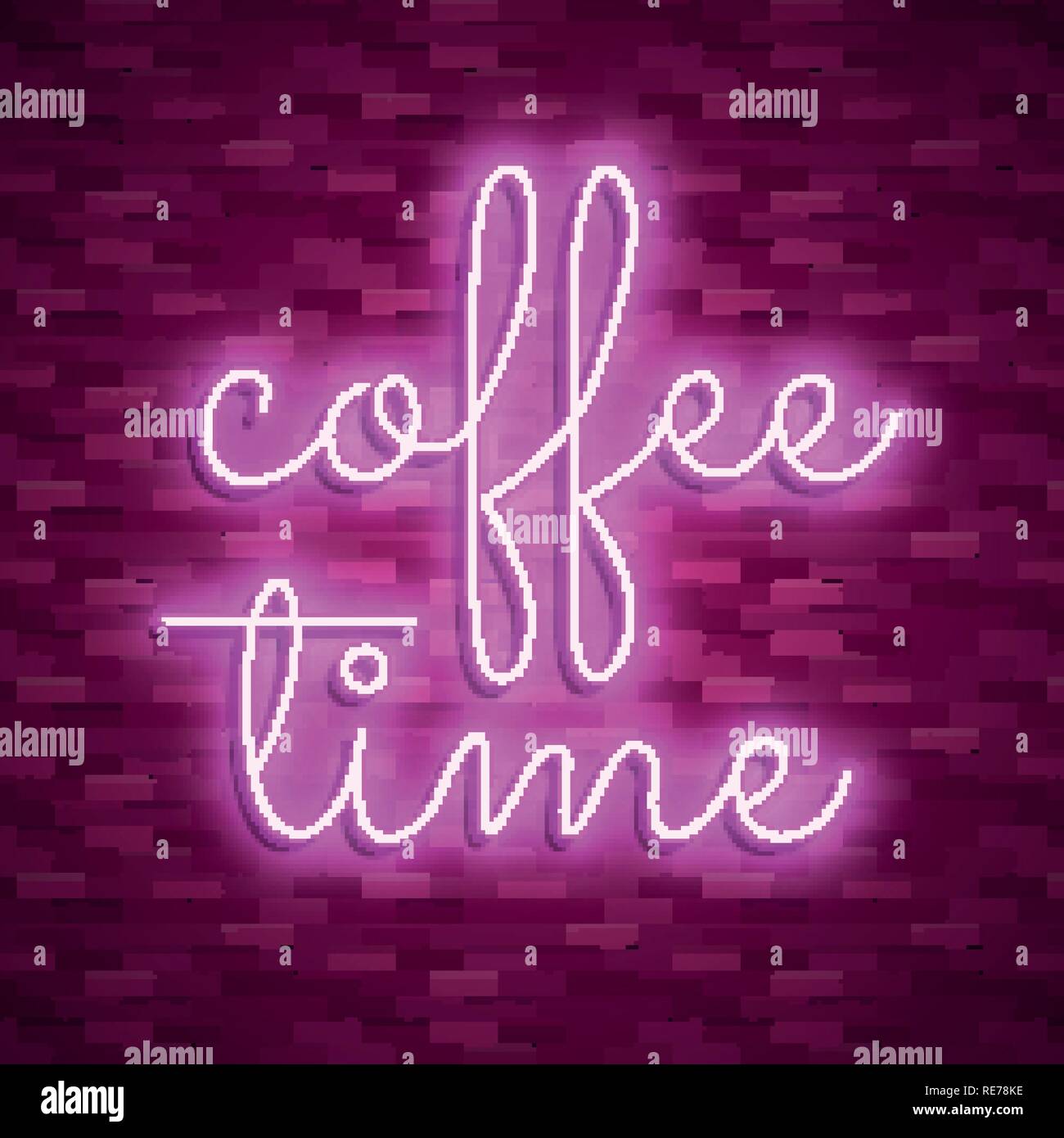 Neon light lettering, Stock vector. Color design Stock Vector Image ...