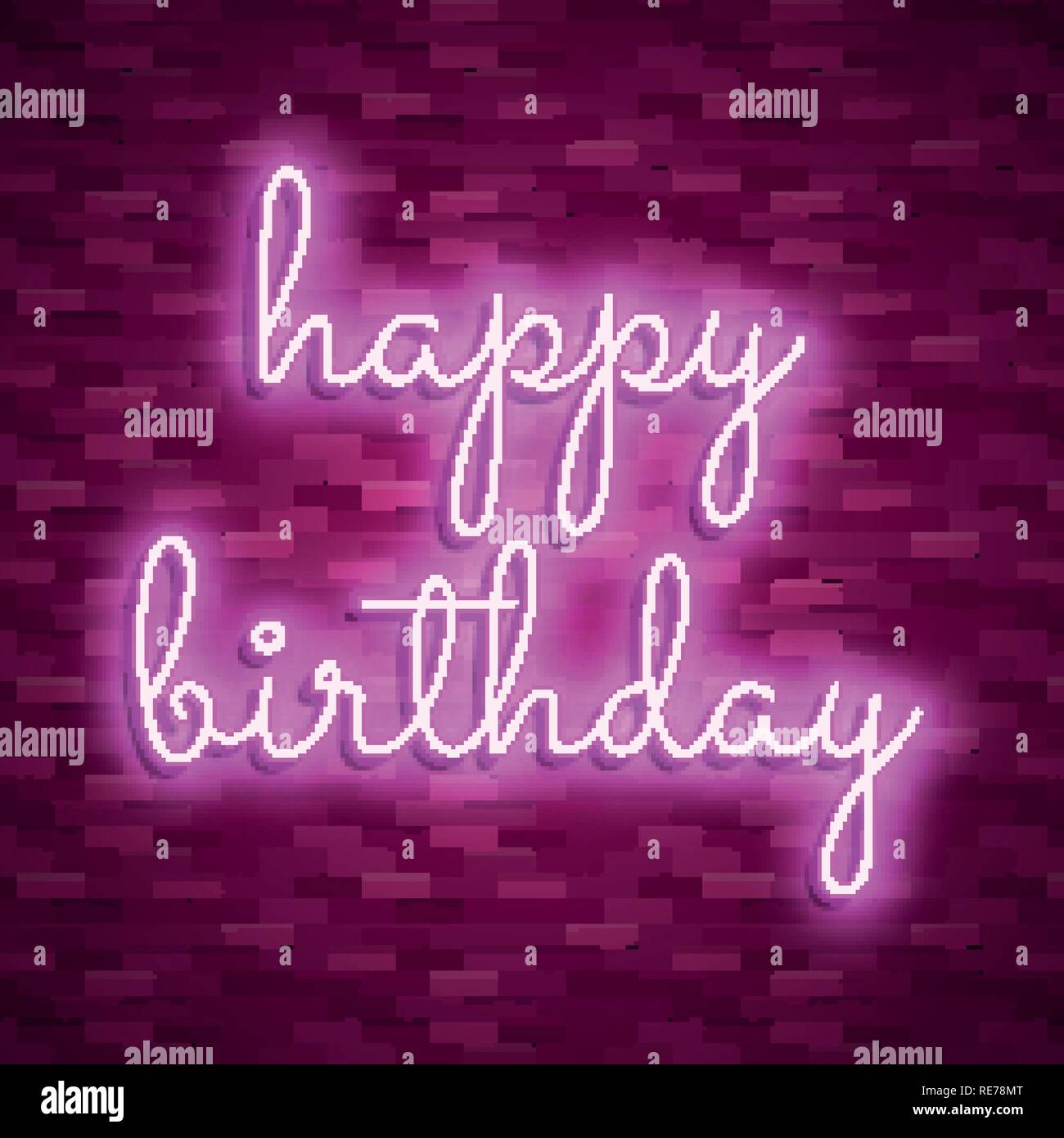 Neon light lettering, Stock vector. Color design Stock Vector Image ...