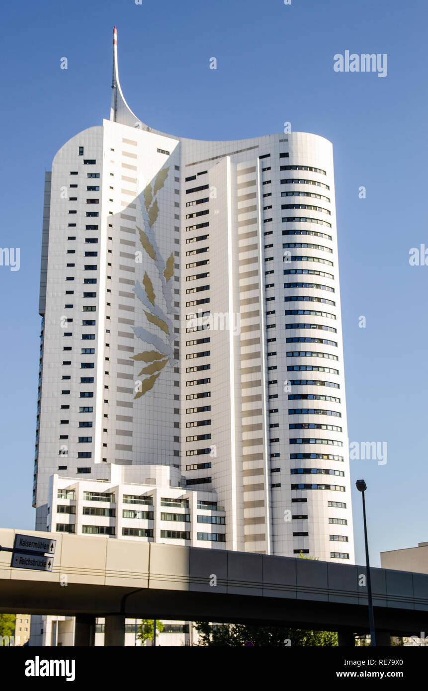 Donau City, Vienna, / Austria - 01, August 2013: View at Modern ...