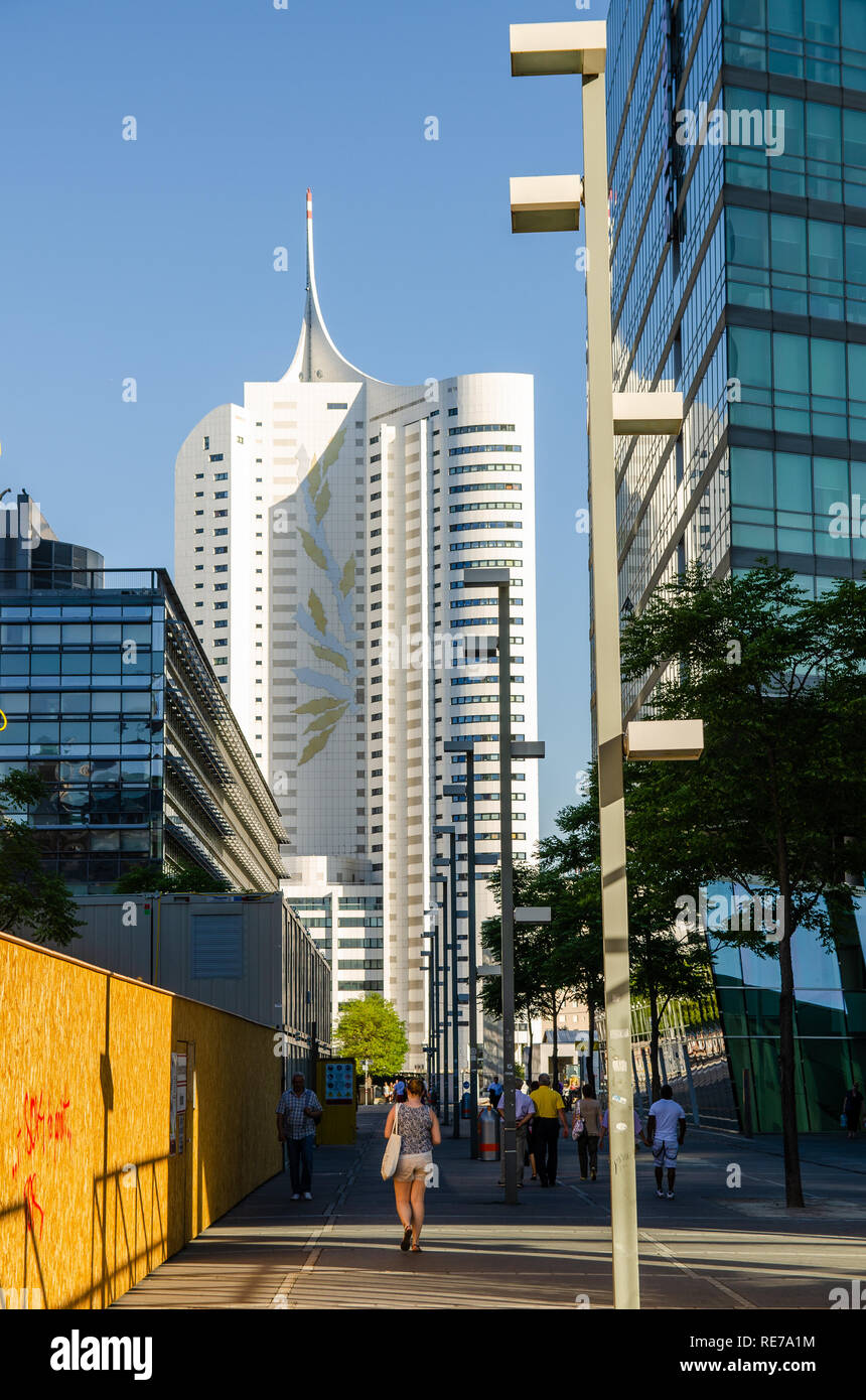 Donau City, Vienna, / Austria - 01, August 2013: View at Modern ...