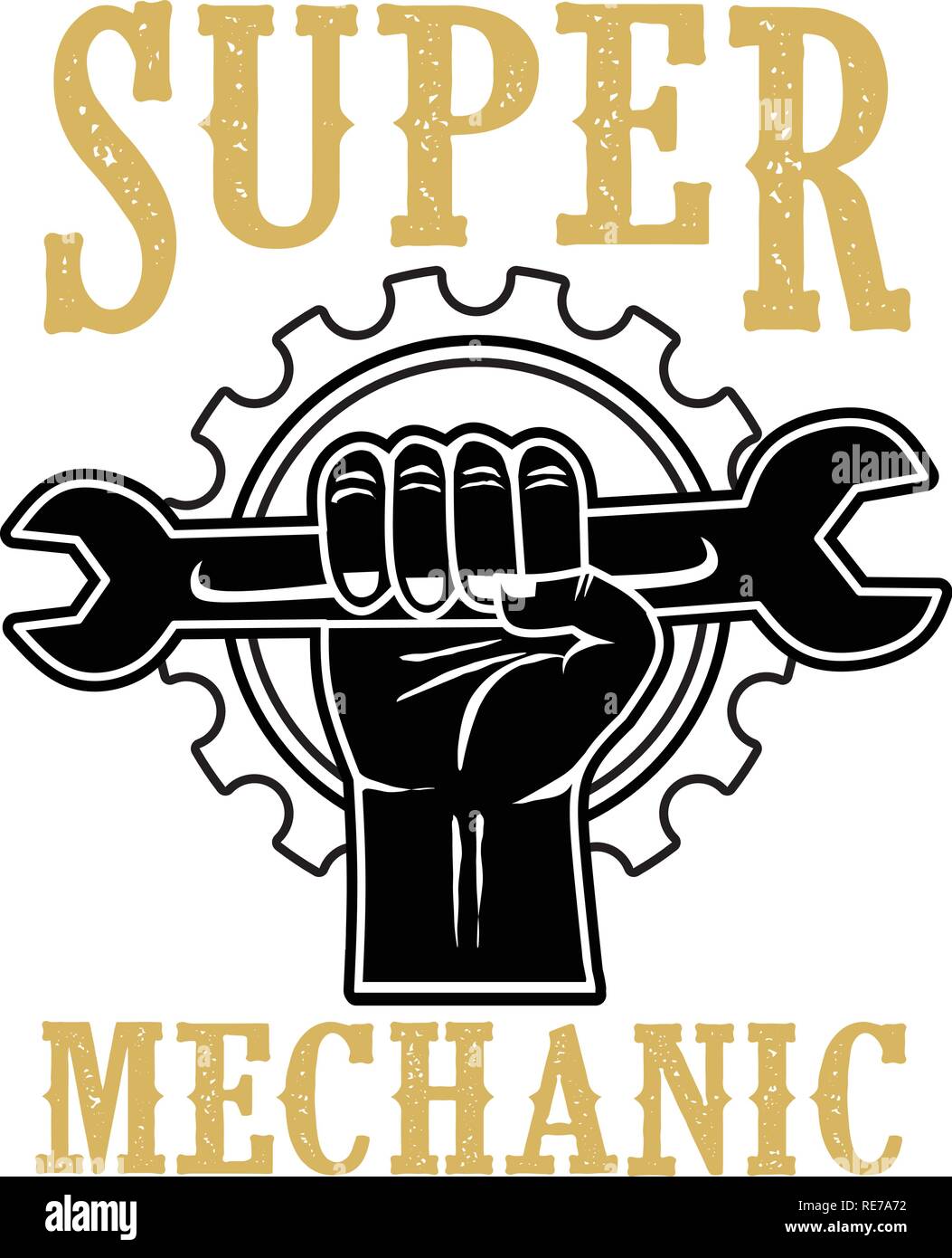 Hand illustration of Mechanic Super Mechanic Stock Vector Image & Art ...