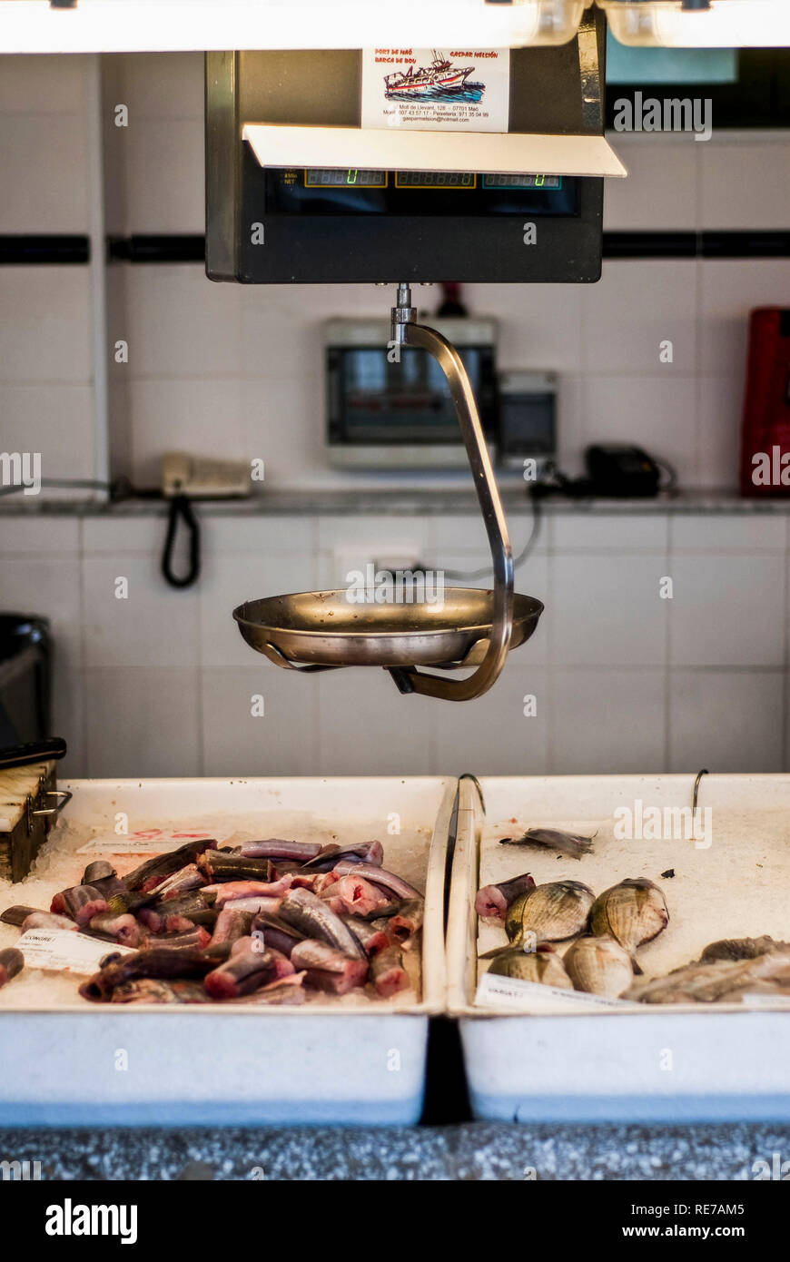 MINORCA-JUNE 1:image from Mahon fish market,on June 1,2013 Stock Photo ...