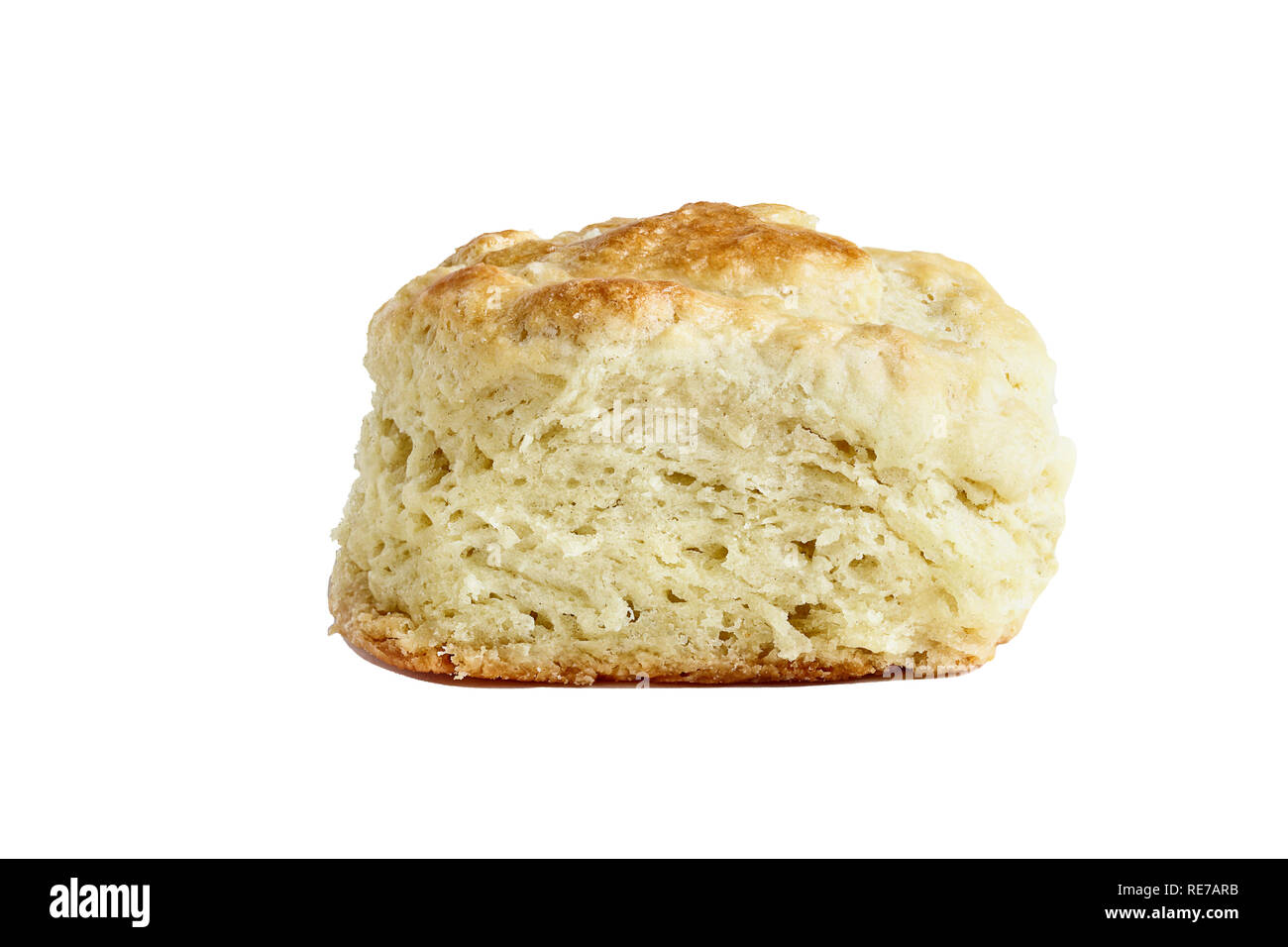 Buttermilk southern biscuit or scone isolated over a white background ...