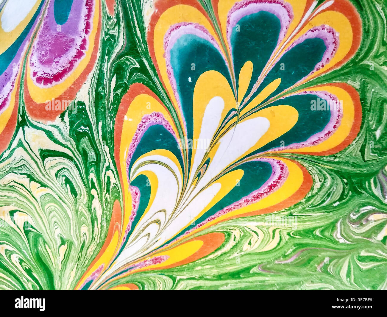 Abstract patterns made in the technique of Ebru. Texture or background ...