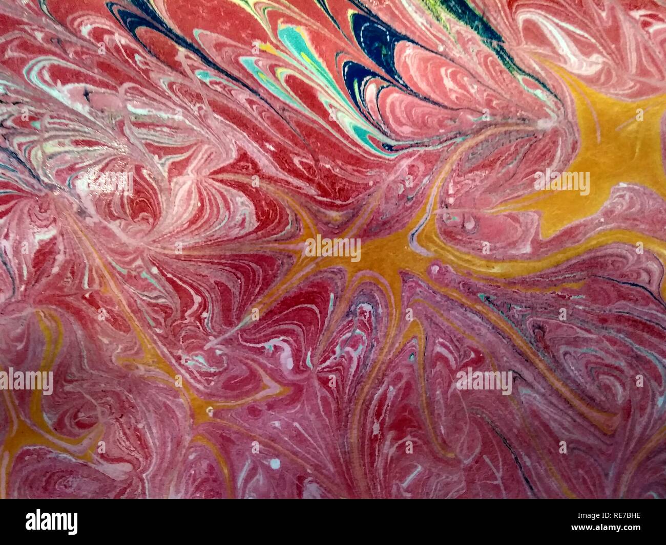 Abstract patterns made in the technique of Ebru.Texture or background ...