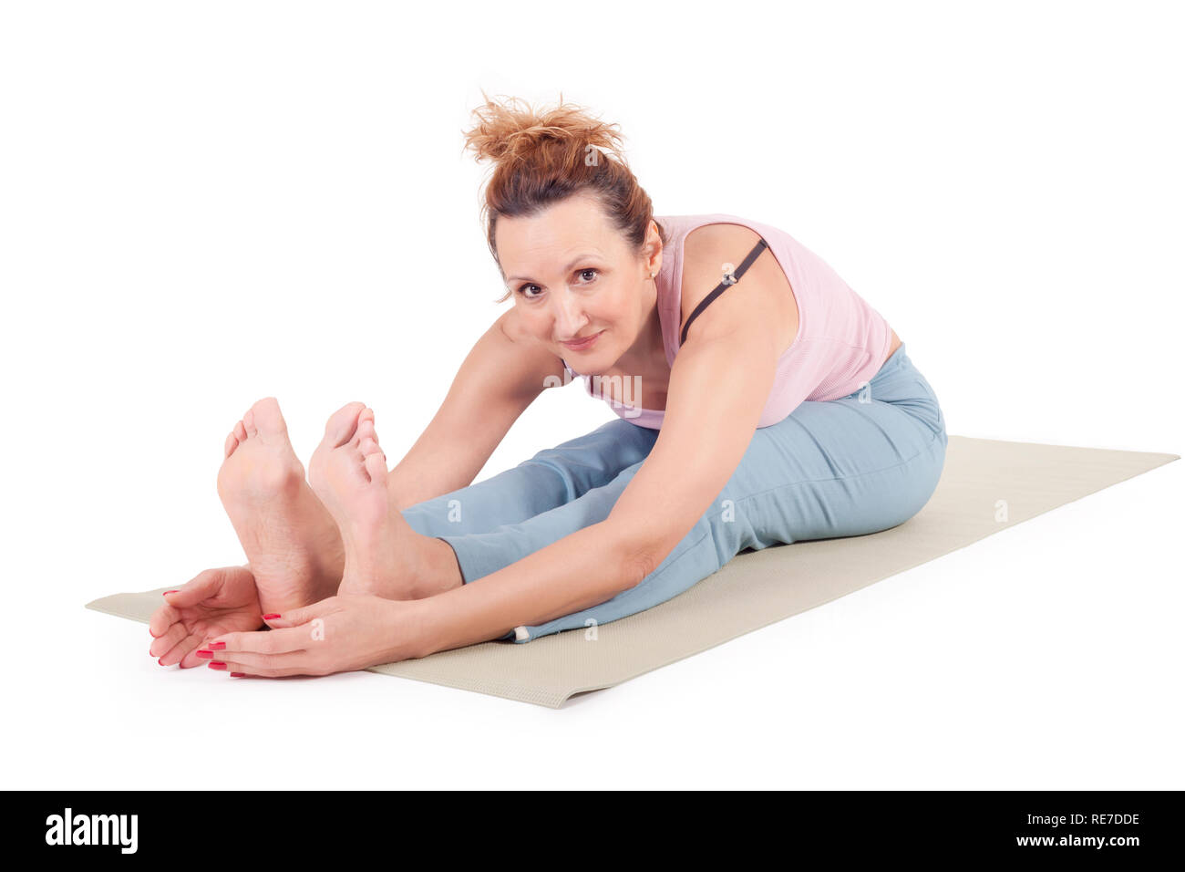 Beautiful Yoga: The Forward Bend Yogic Pose - Real senior woman doing ...