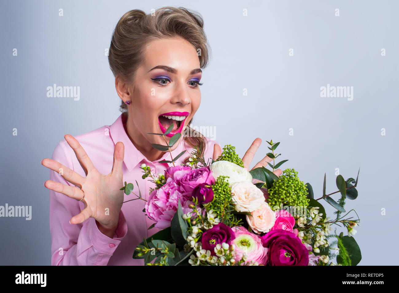 Surprised Flower Girl High Resolution Stock Photography and Images - Alamy