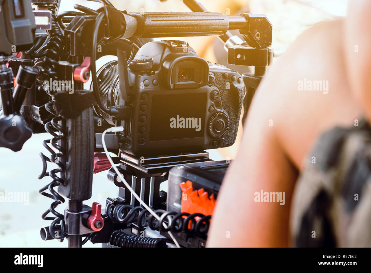 Film Crew,Behind the scenes background Stock Photo - Alamy
