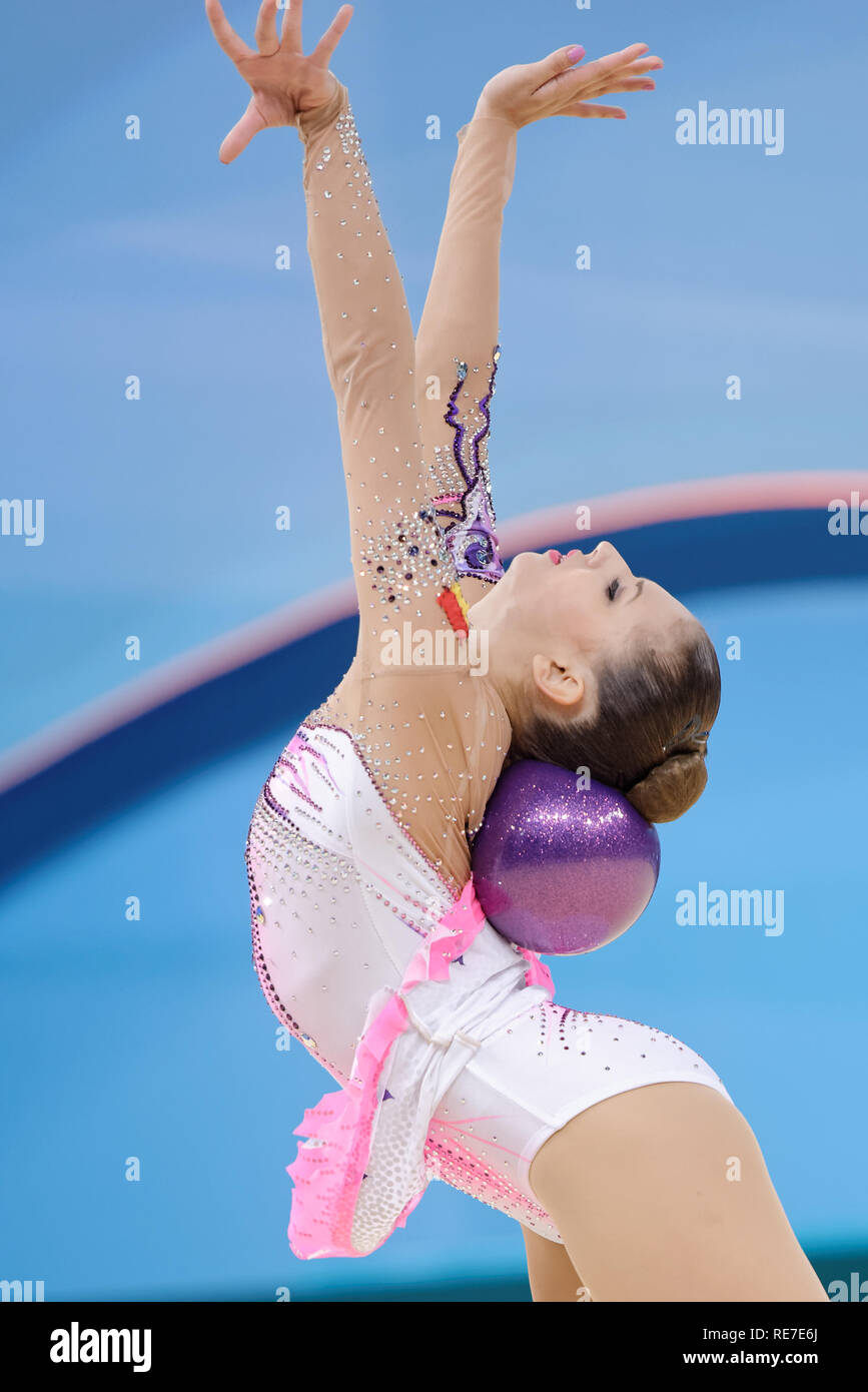 Kiev, Ukraine - August 28, 2013: Alexandra Piscupescu, Romania performs ...