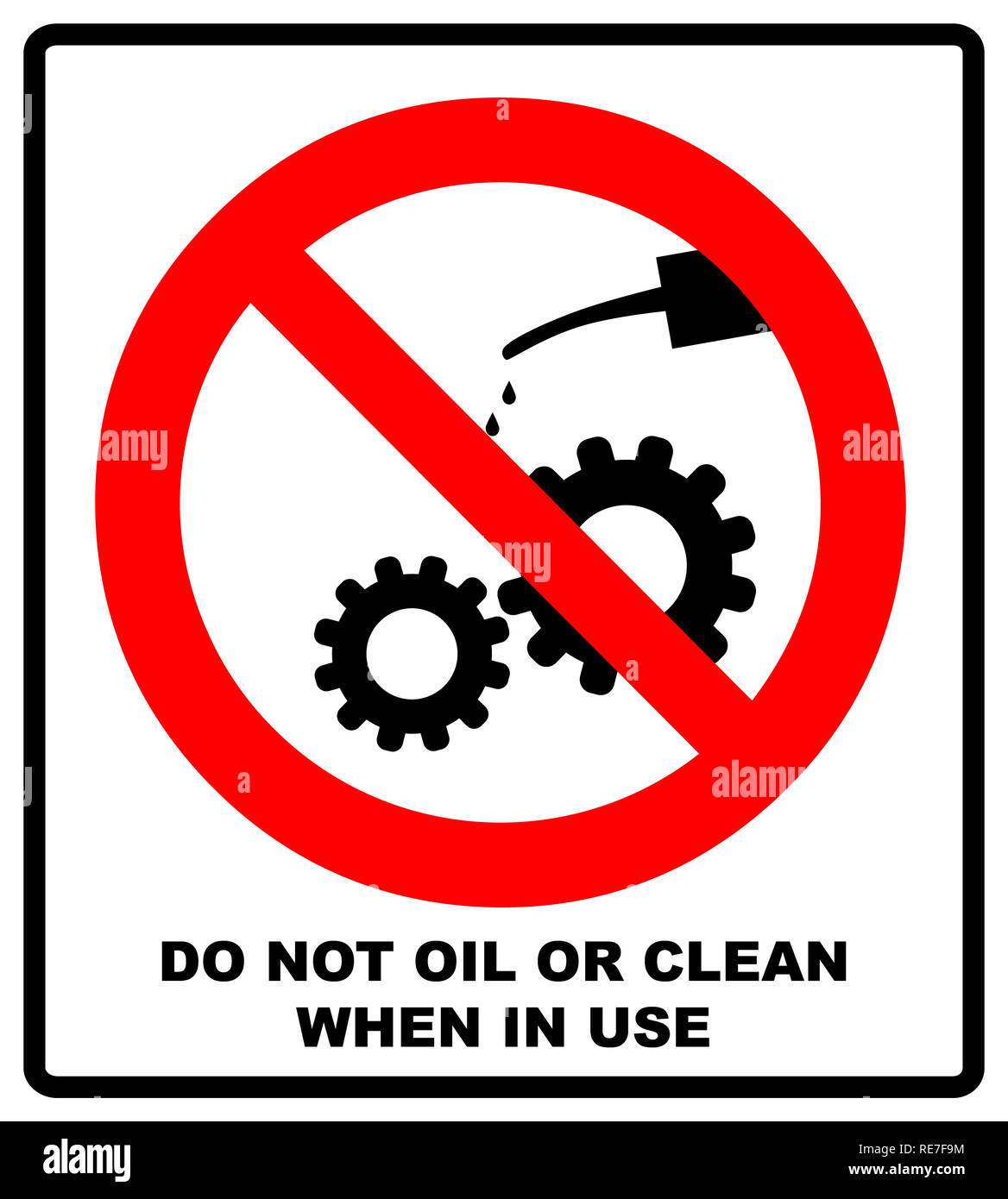 Do not oil or clean when in use. illustration isolated on white ...