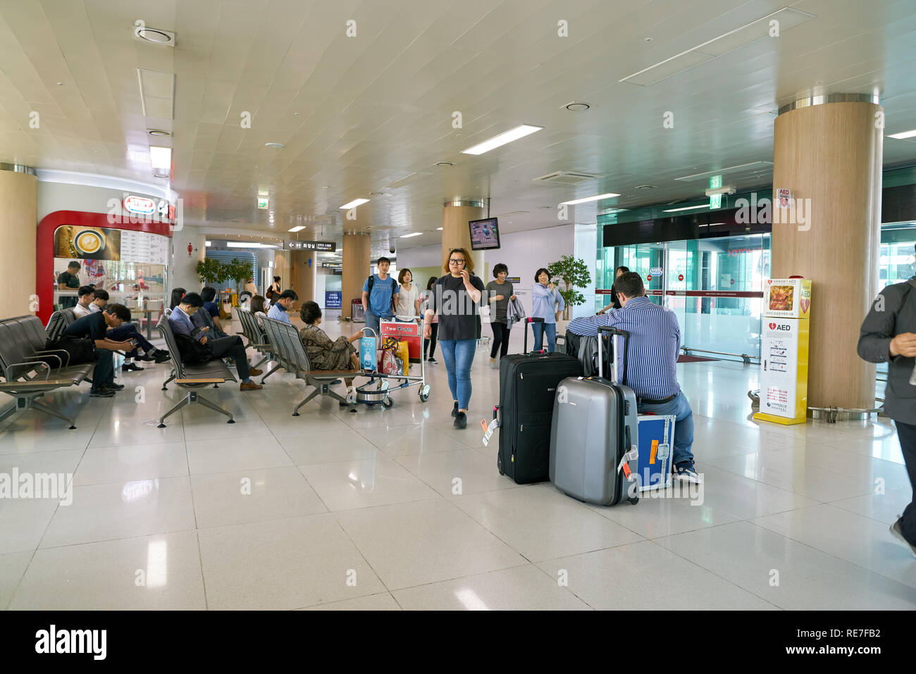 SEOUL, SOUTH KOREA - CIRCA MAY, 2017: inside Gimpo Airport Domestic ...