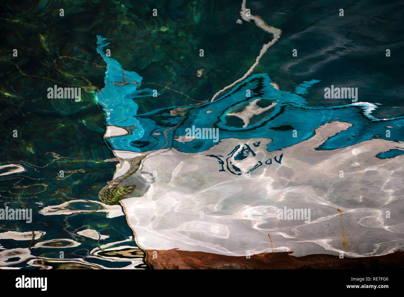 Abstract reflection fishing boat in hi-res stock photography and images ...