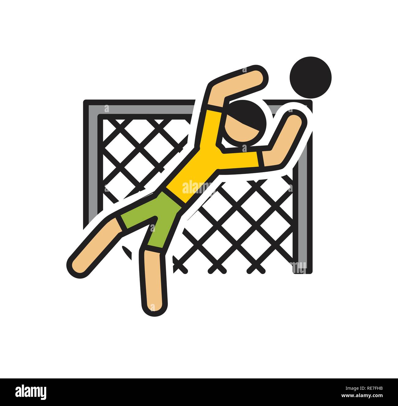 Goal keeper icon on white background for graphic and web design, Modern ...