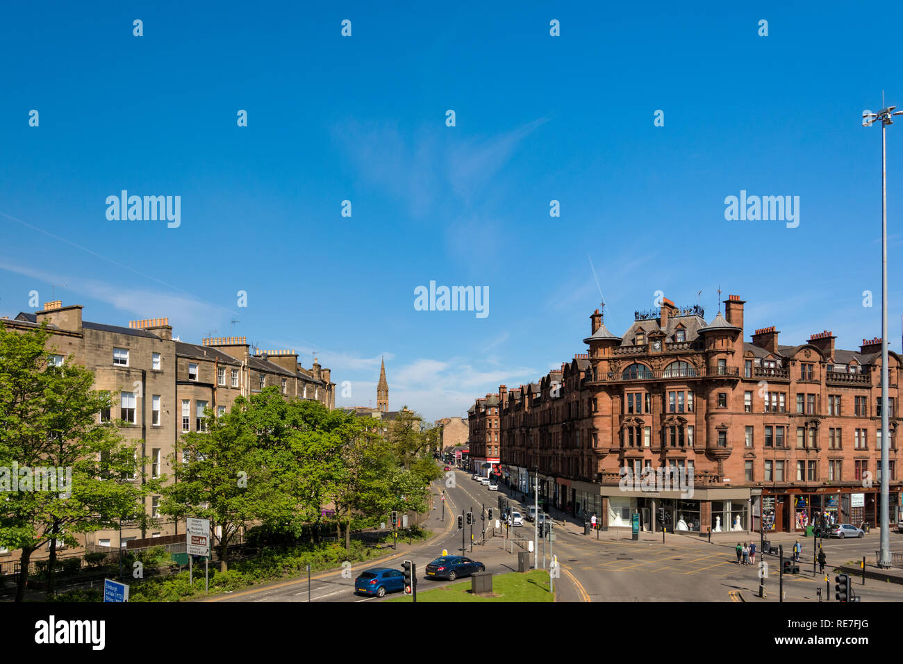 Glasgow, Scotland - May 19, 2018: View towards north on the ...