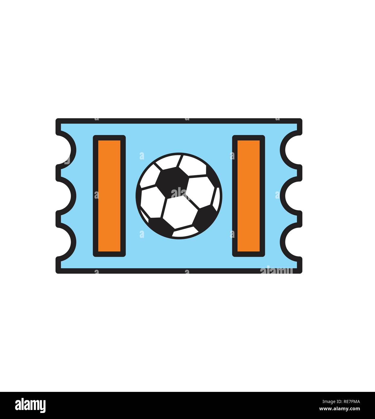 Soccer ticket icon on white background for graphic and web design ...