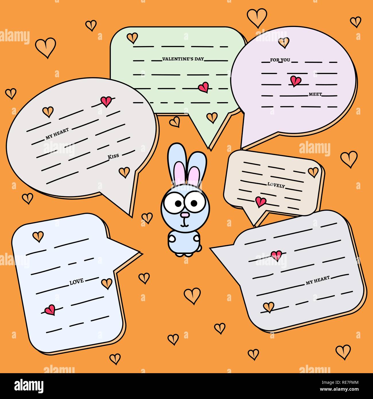 Cartoon illustration rabbit talking hi-res stock photography and images ...